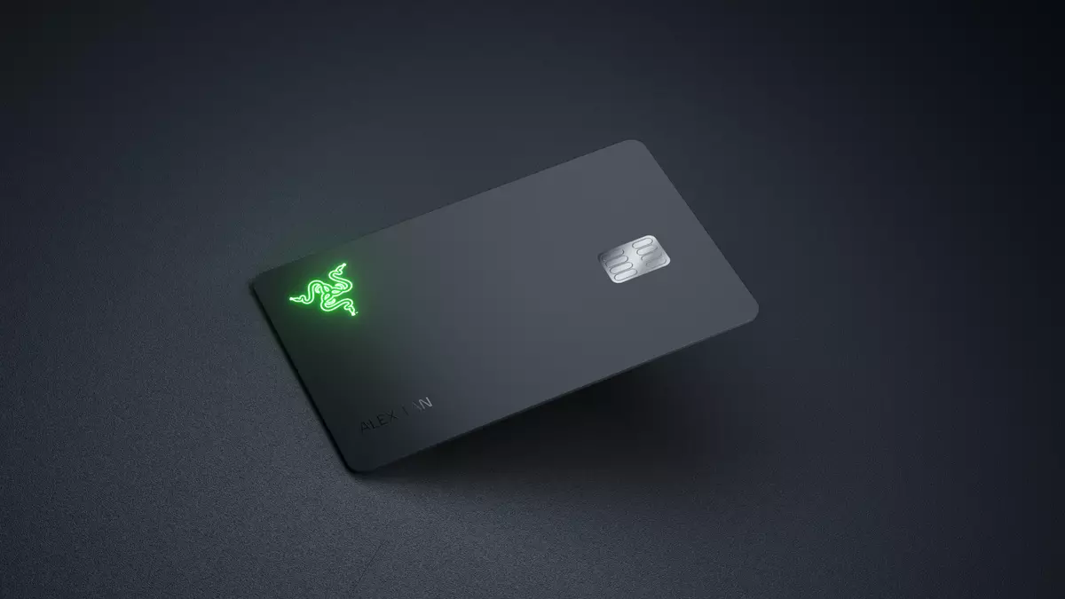 Parlayan yeşil logolu Razer Card