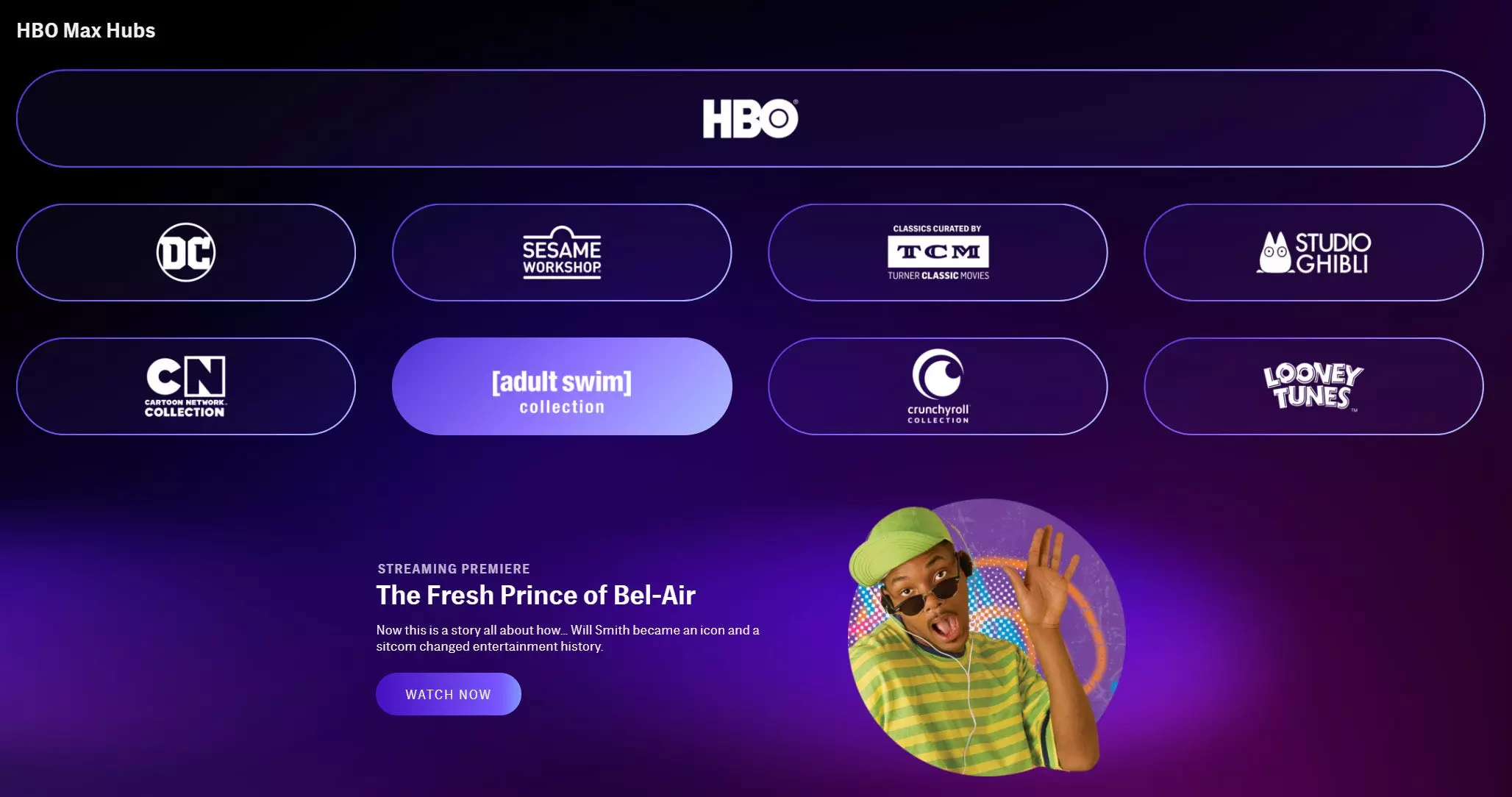 HBO Max interface