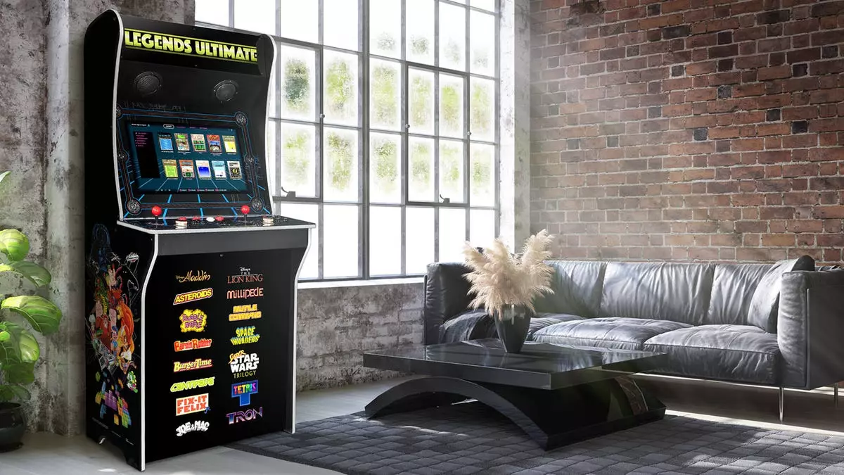 Μια μηχανή arcade Legends Ultimate σε ένα σαλόνι.