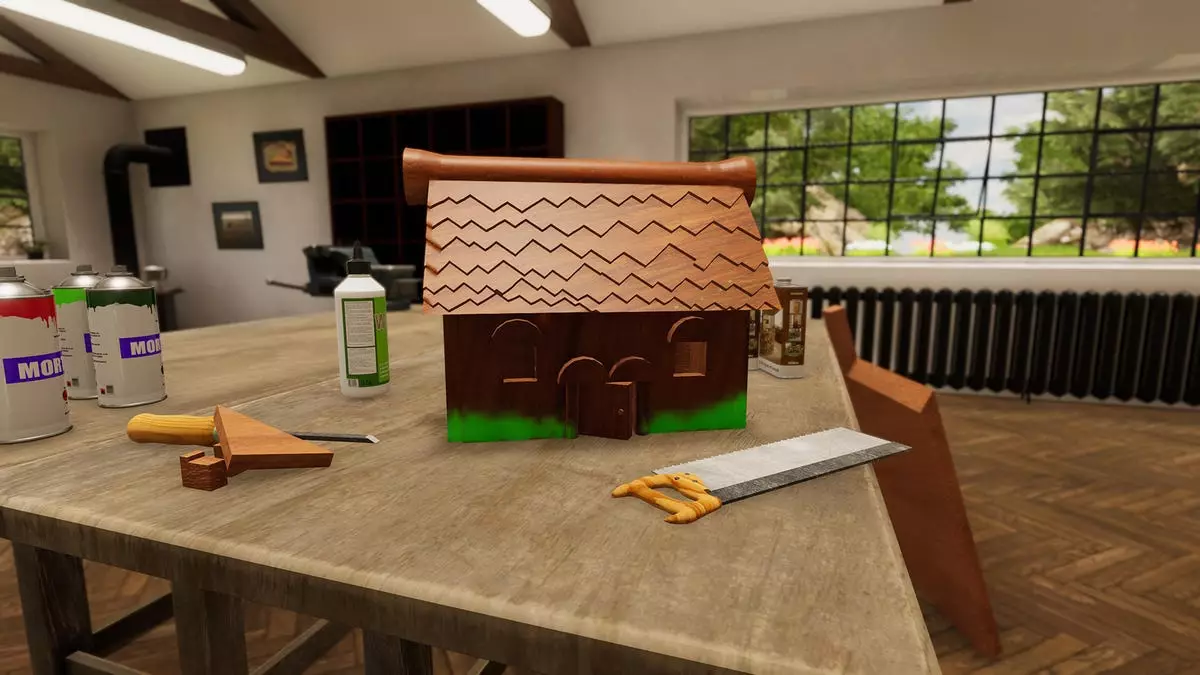Slika videoigre gradnje kućice za ptice u toku
