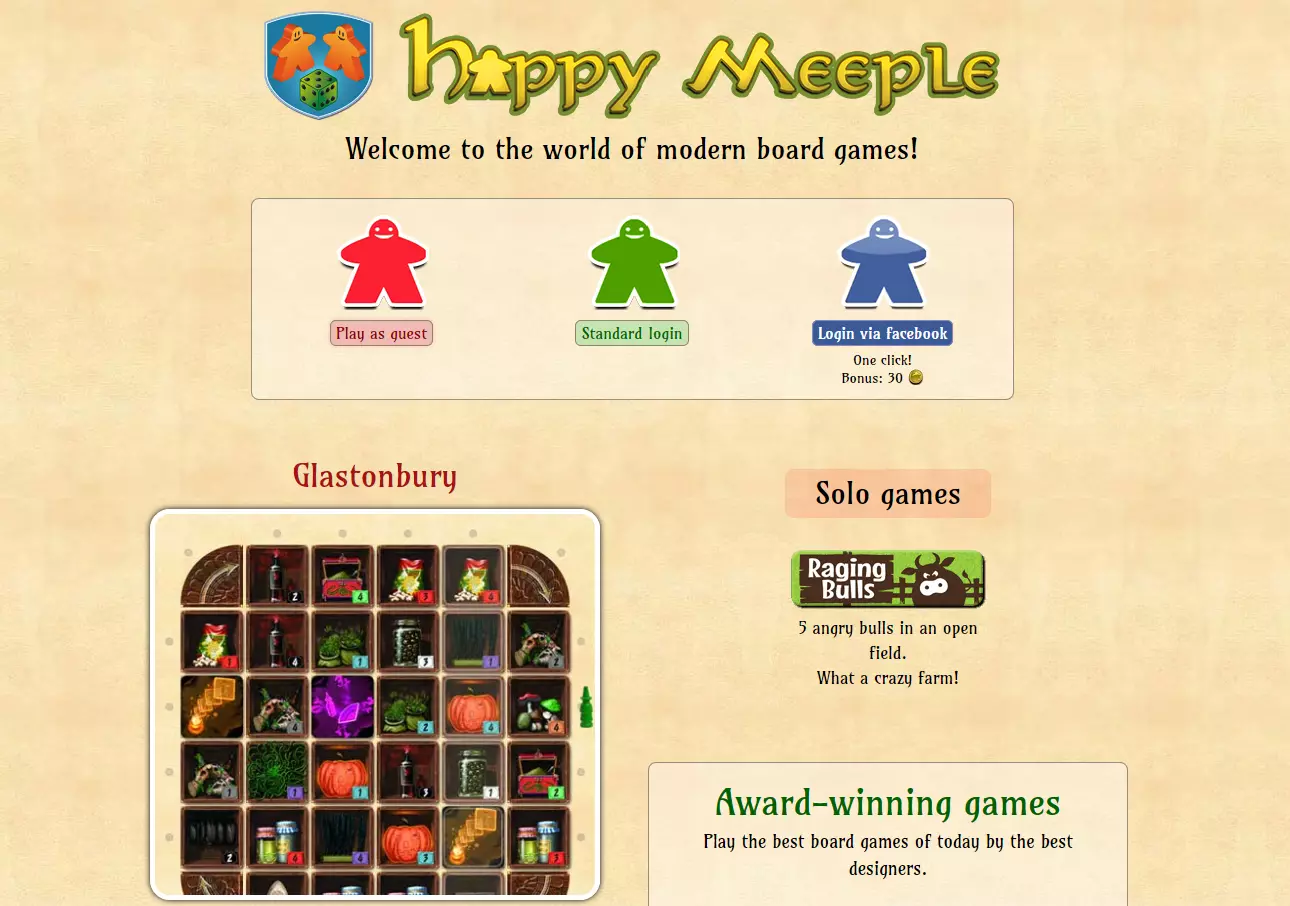 Happy Meeple-ის მთავარი გვერდი