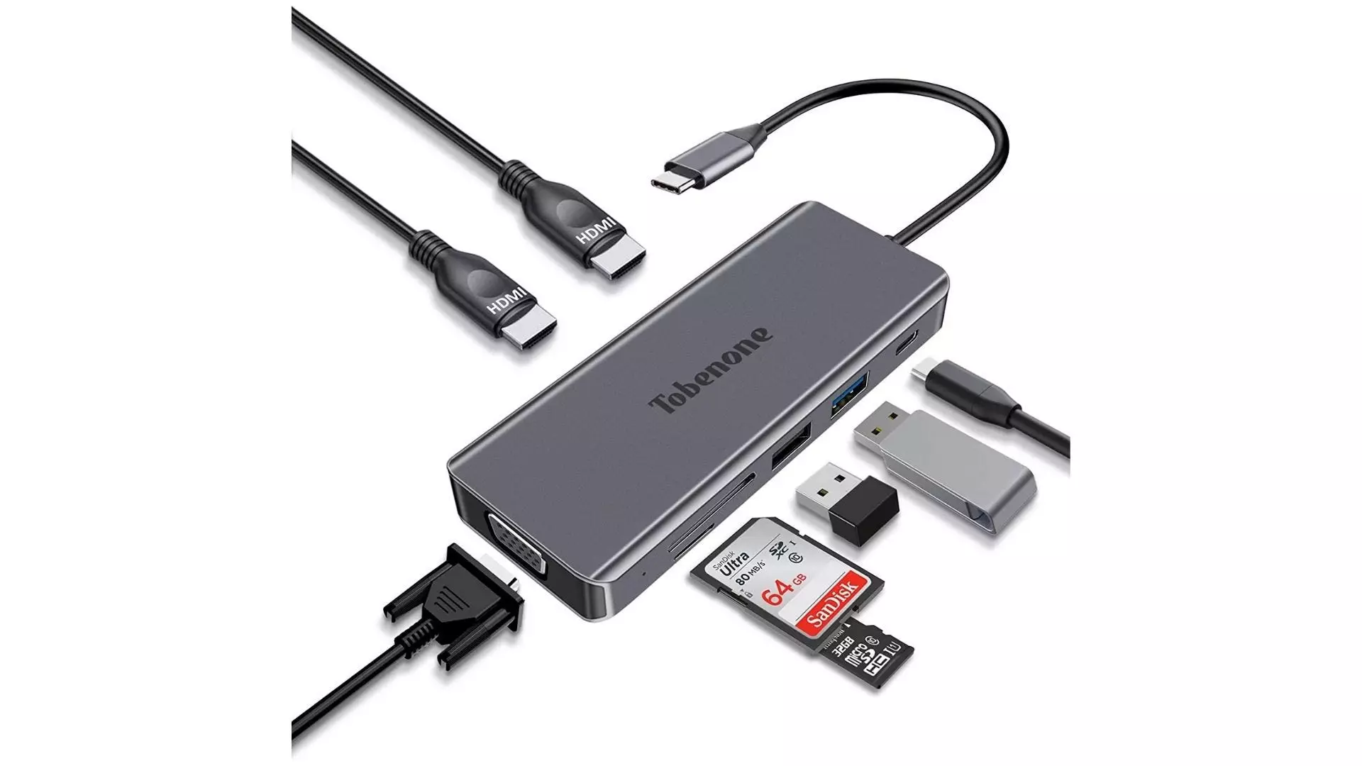 Tobenone USB-C Dock барои ноутбукҳо