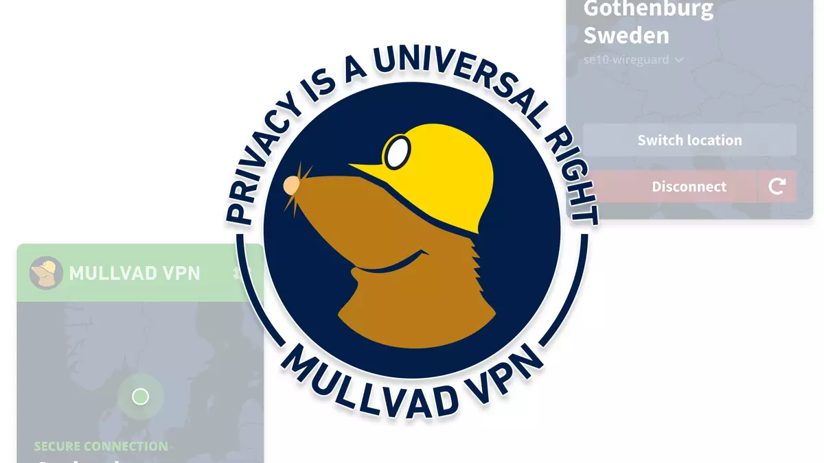 Logotipo Mullvad VPN na interface de macOS.