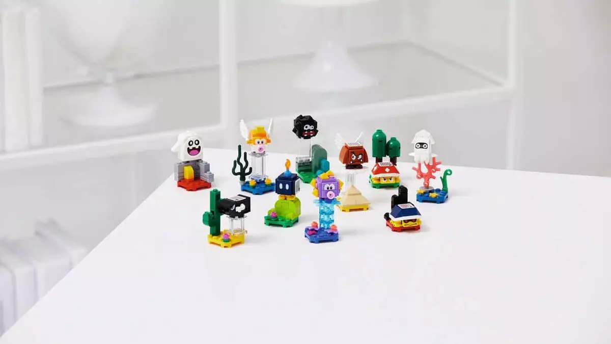 LEGO Mario кейіпкерлері жинағы, елестер, ұшатын гумабтар, кальмарлар және т.б.