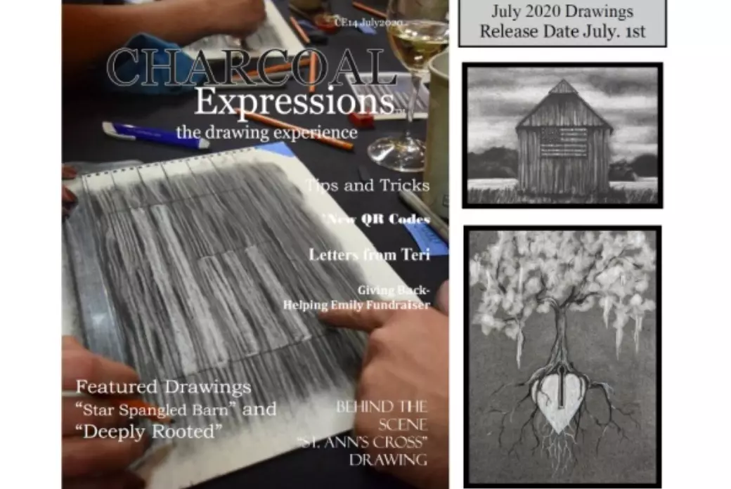 Charcoal Expressions - лепшая штомесячная скрынка для падпіскі на малюнкі вуглём сярэдняга мастацтва