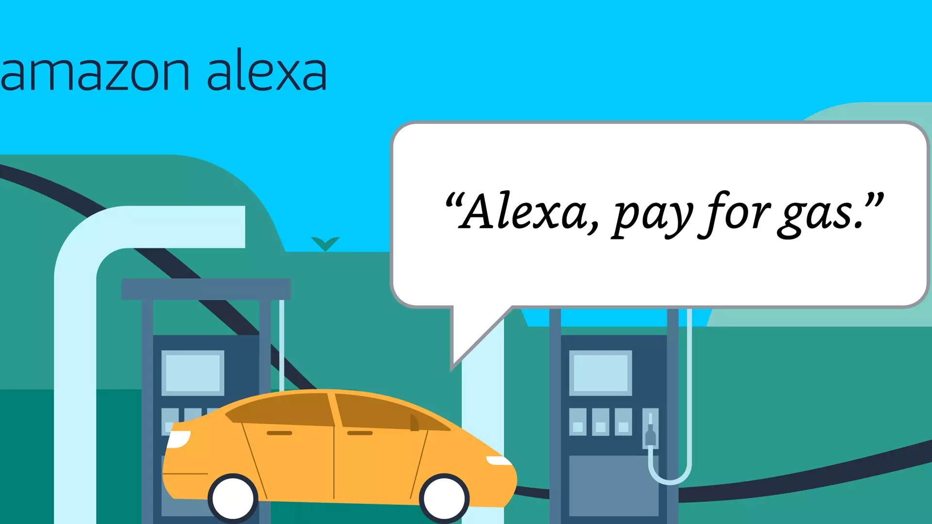U ka re "Alexa, Pay for Gas" ho feta 11,500 Exxon le Mobil Stations.