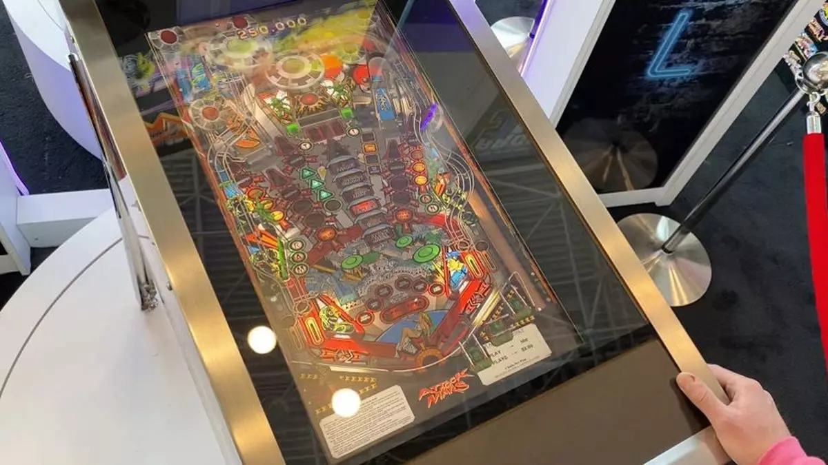 Unha máquina de pinball Arcade1Up, vista desde arriba.