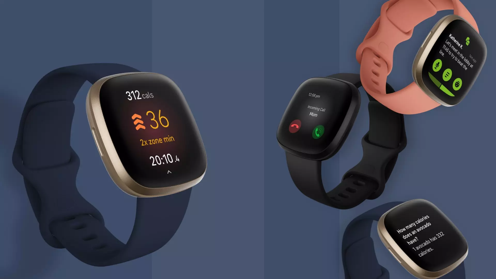 Senepe sa Fitbit Versa smartwatch.