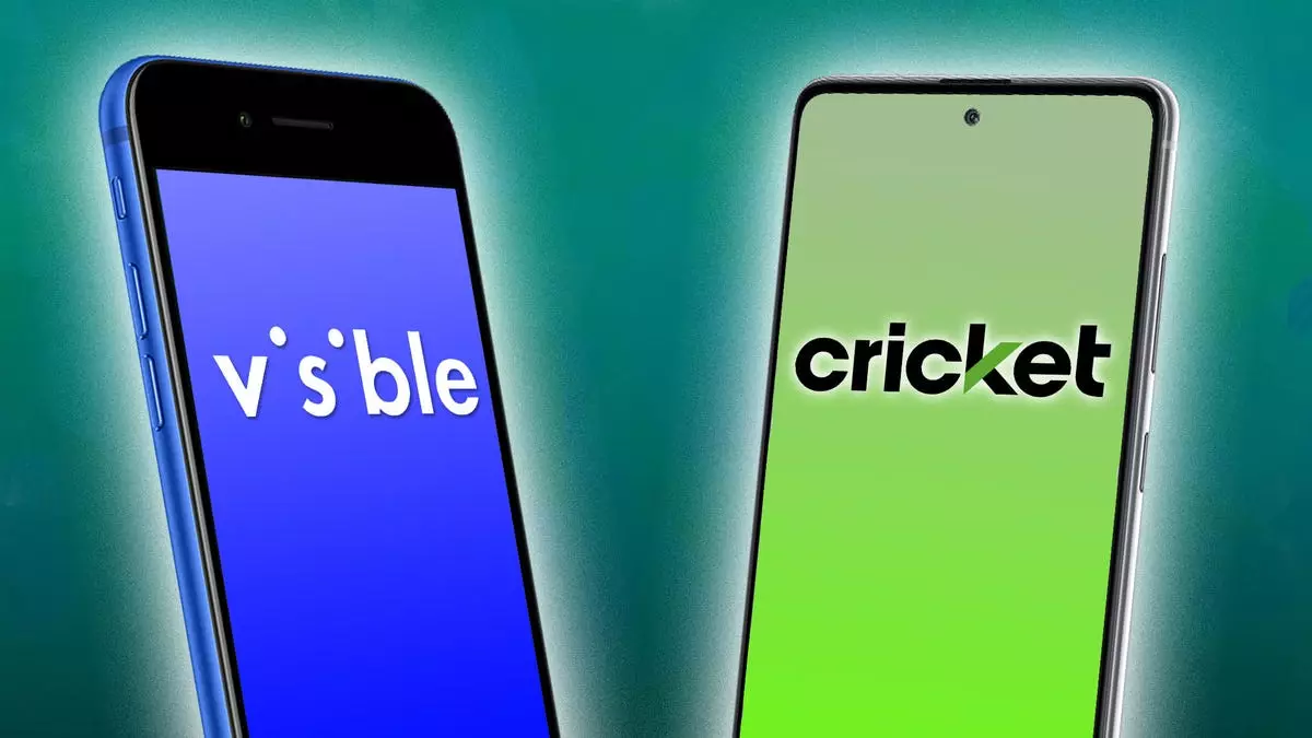 Terlihat dan logo Cricket di ponsel