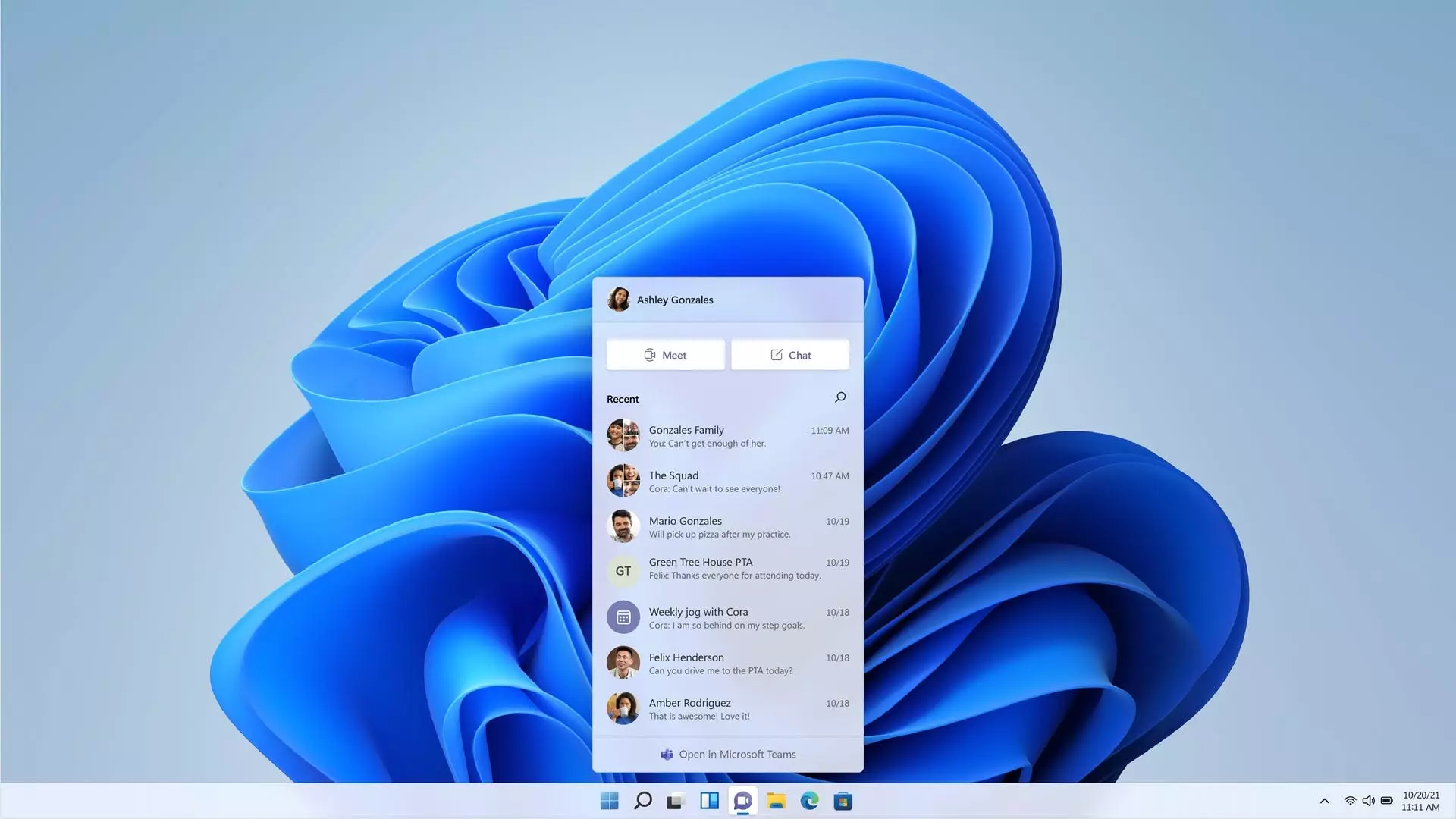 E Chat Knäppchen am Windows 11
