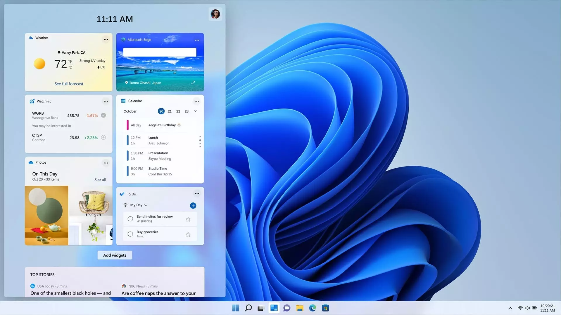 Windows 11'de camsı bir widget