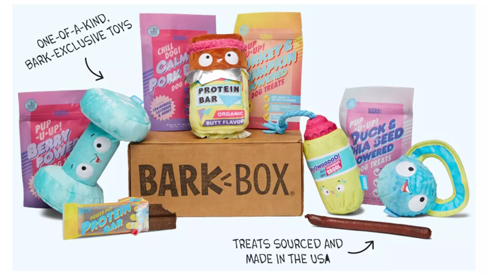 Caixa de subscripció de gossos temàtica mensual de BarkBox