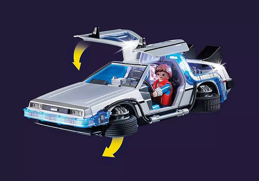 Фото коліс DeLorean, які переходять у режим подорожі в часі.
