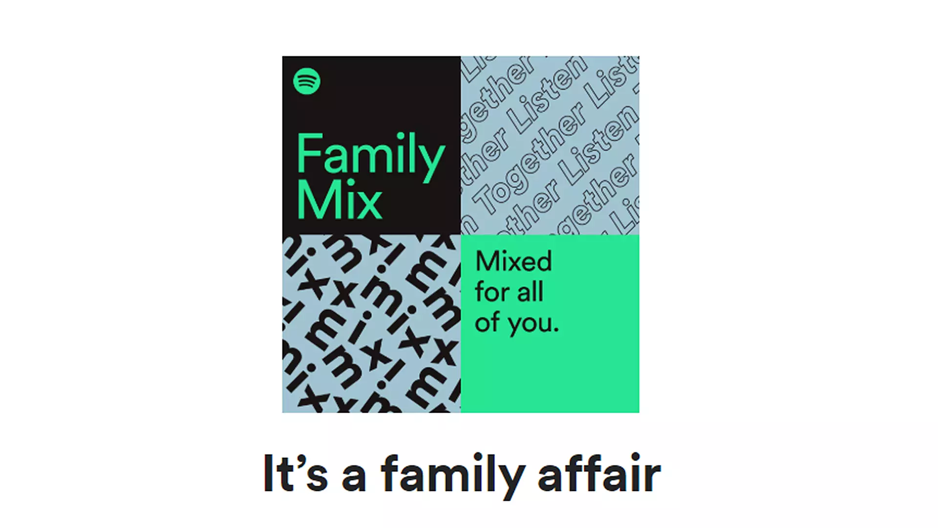 Spotify гэр бүлийн тоглуулах жагсаалтын дүрслэл.