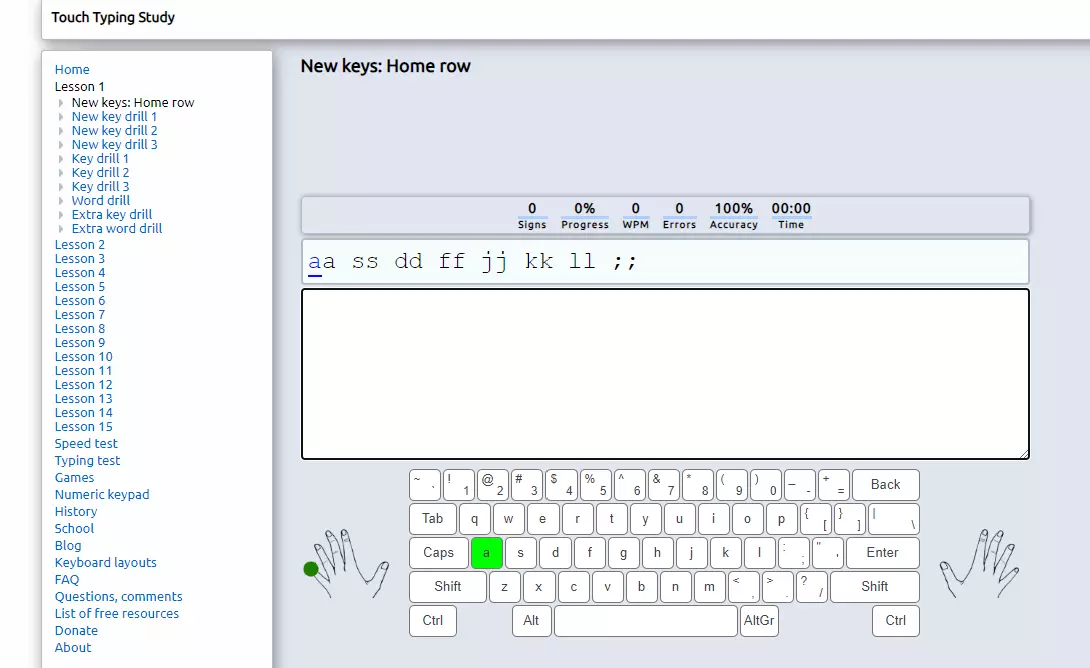 Įveskite tekstą, mokykitės vesti tekstą įvairiomis kalbomis ir kitais klaviatūros išdėstymais