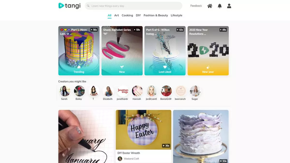 El sitio web de Tangi, con varios tutoriales para hacer pasteles.