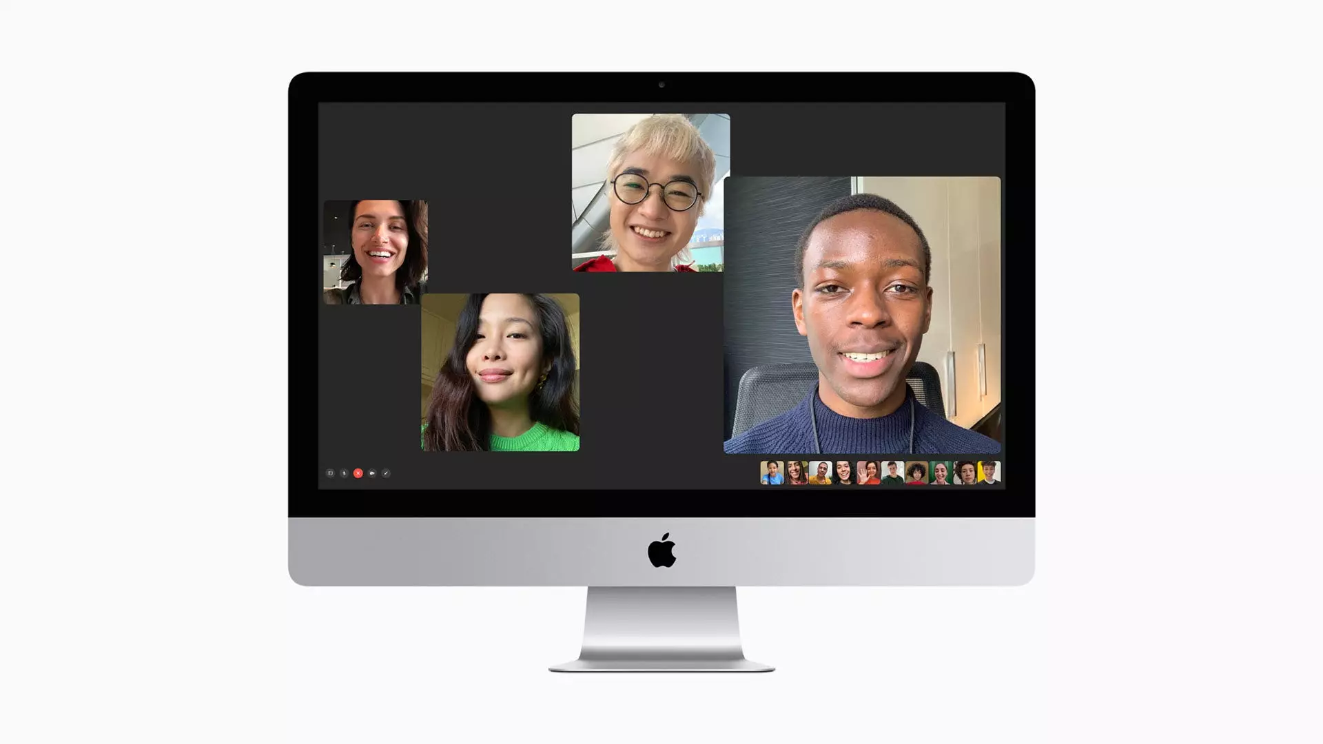 En iMac med pågående Facetime Call