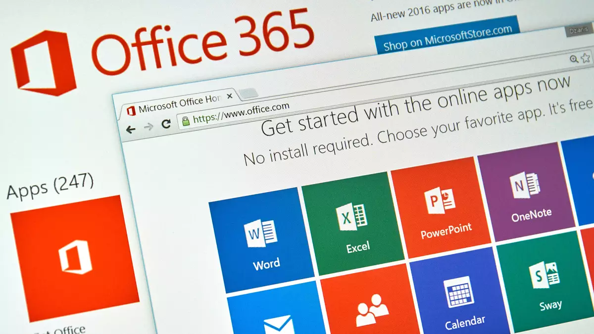Μια φωτογραφία της σουίτας του Office 365.