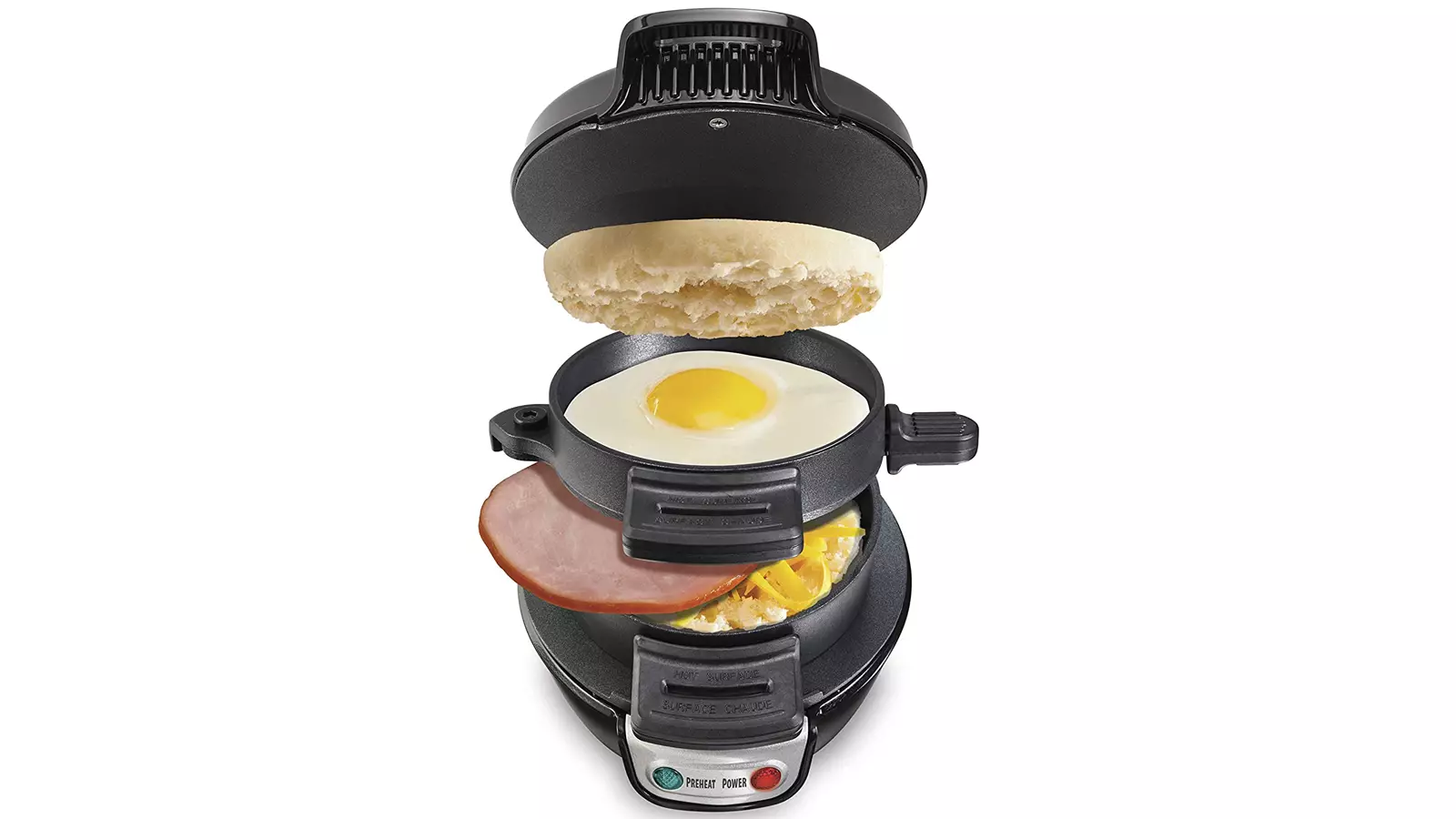 Hamilton Beach Breakfast Sandwich Maker einn samloka allt-í-einn samloku framleiðandi brauð egg kjöt ostur nonstick
