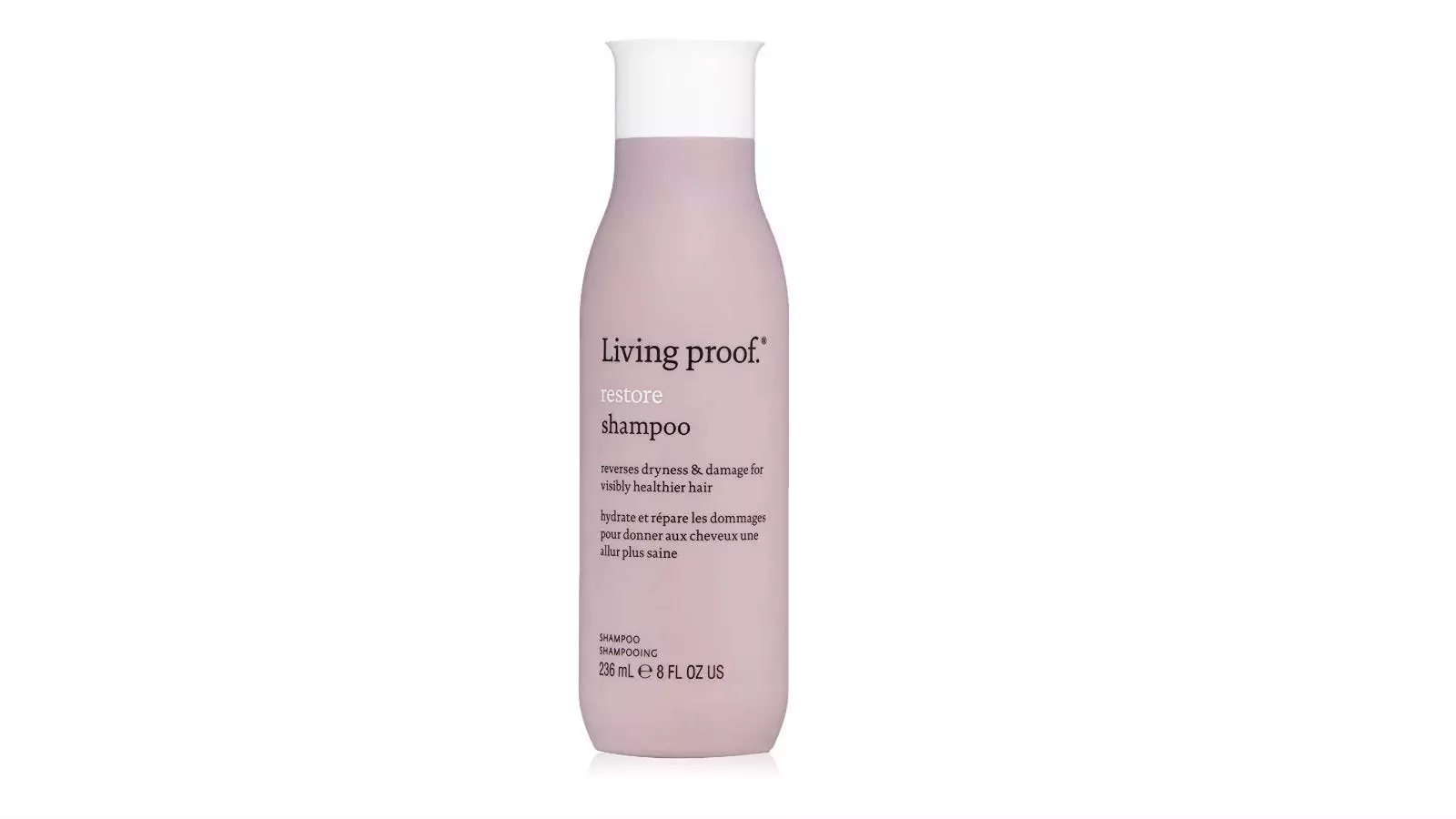 Une bouteille de shampooing Living Proof Restore.