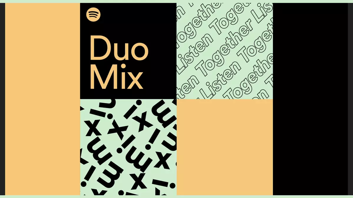 Naujojo Spotify Duo Mix grojaraščio iliustracija.