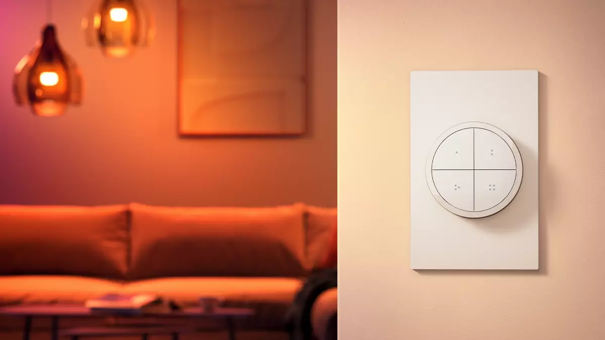 The Philips Hue Tap Switch smart dimmer.