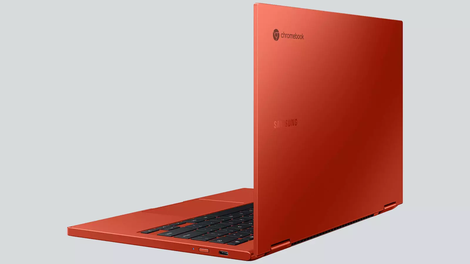 Samsung Galaxy Chromebook 2 Laptop Vue vum hënneschte Wénkel
