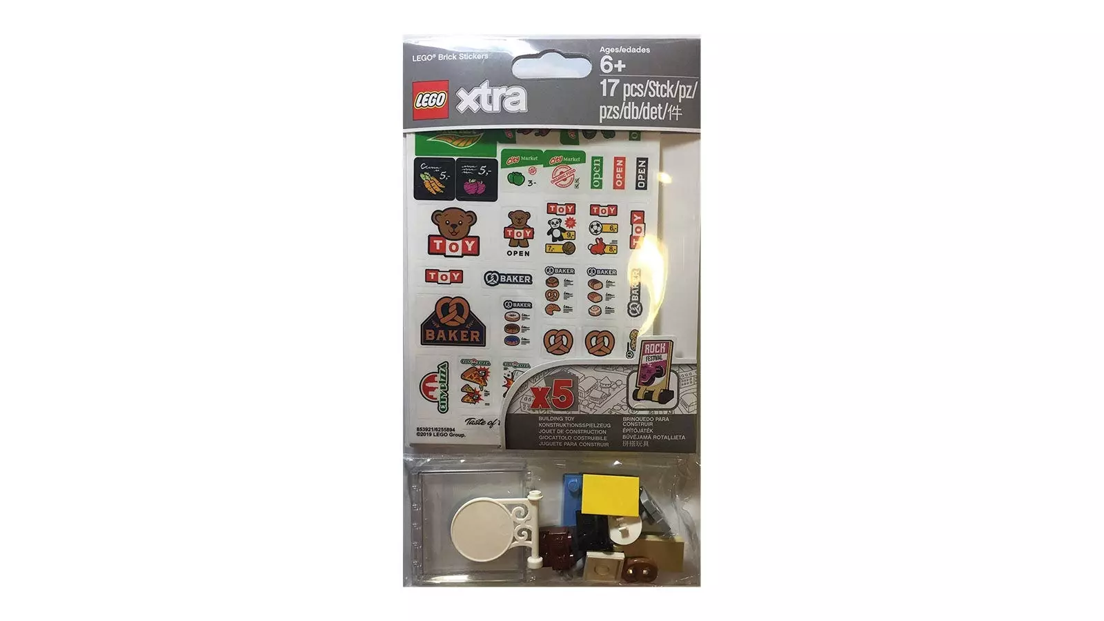 En pakke med klistremerker for LEGO klosser.