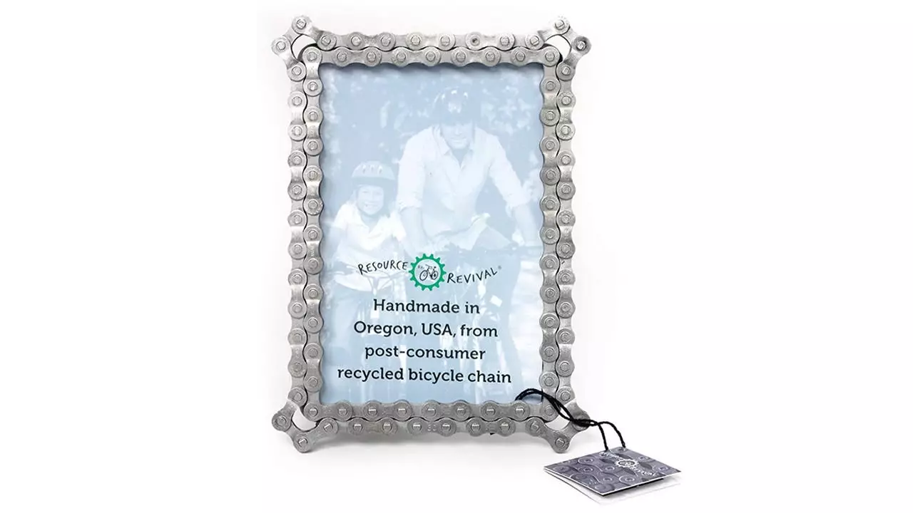 marc de fotos de cadena de bicicleta reciclada