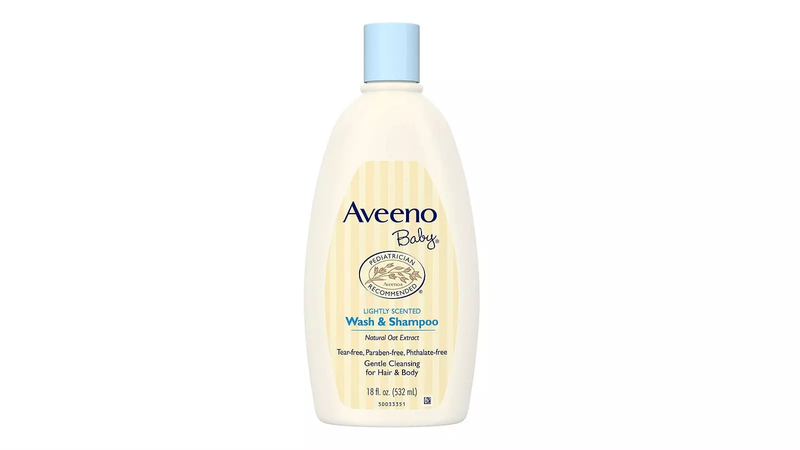 בקבוק של Aveeno Baby Gentle Wash ושמפו.