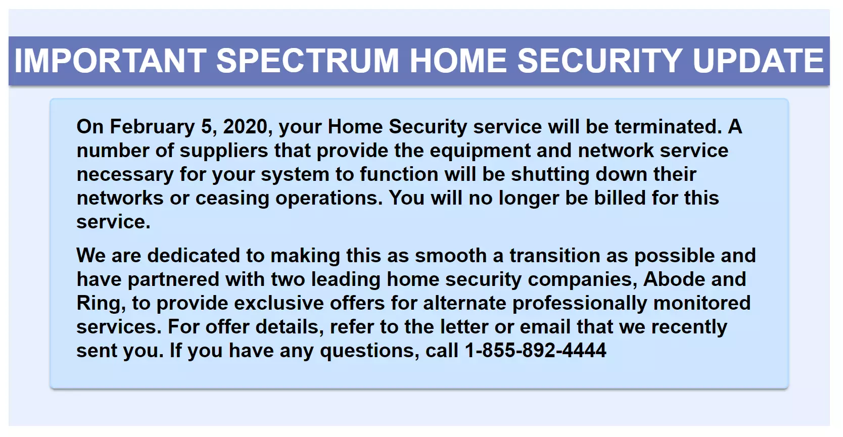 Spectrum dreper sin hjemmesikkerhetstjeneste og vil mursteine alt brukernes utstyr 8282_2