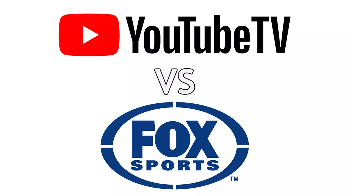 YouTube TV-logoen kontra Fox Sports-logoen