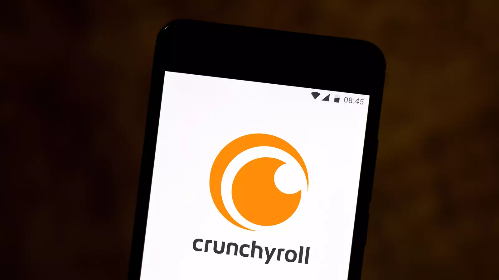 Logotipo de Crunchyroll nun teléfono