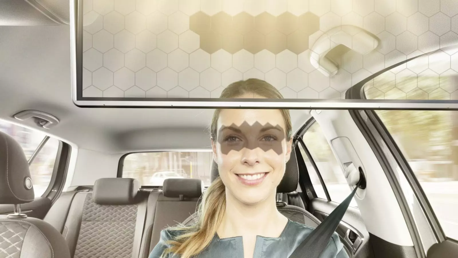 La visera virtual de Bosch bloquea dinámicamente el sol y no la carretera