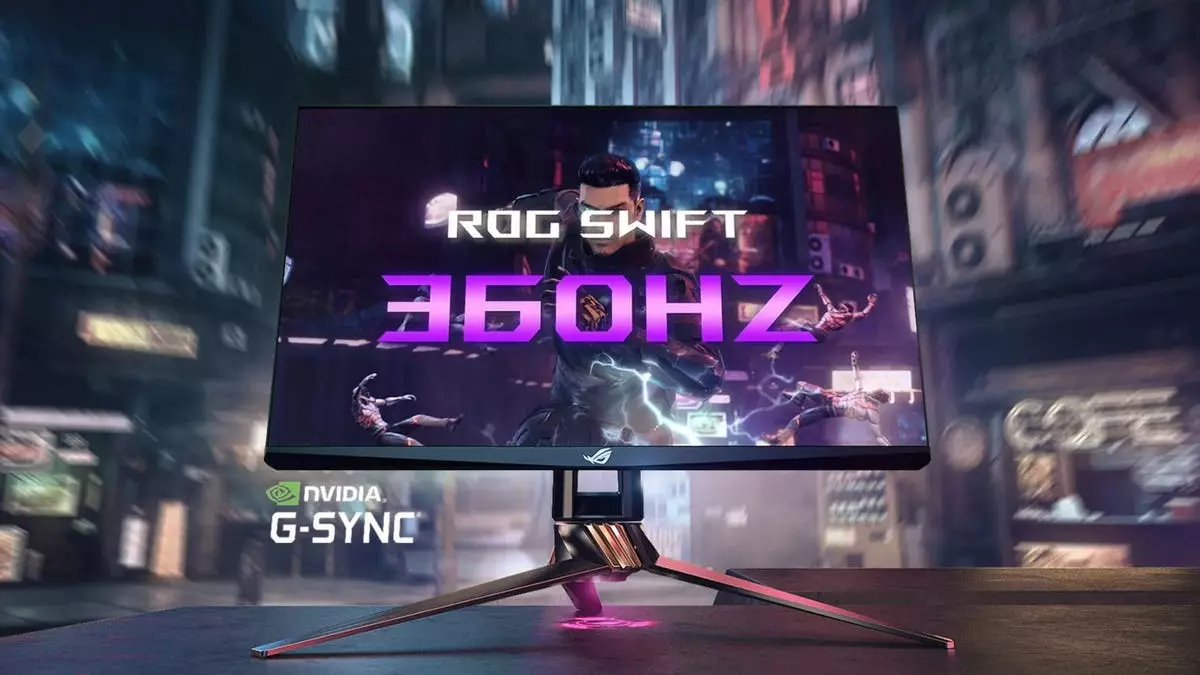 Monitor de jogos Asus ROG Swift 360Hz pela frente
