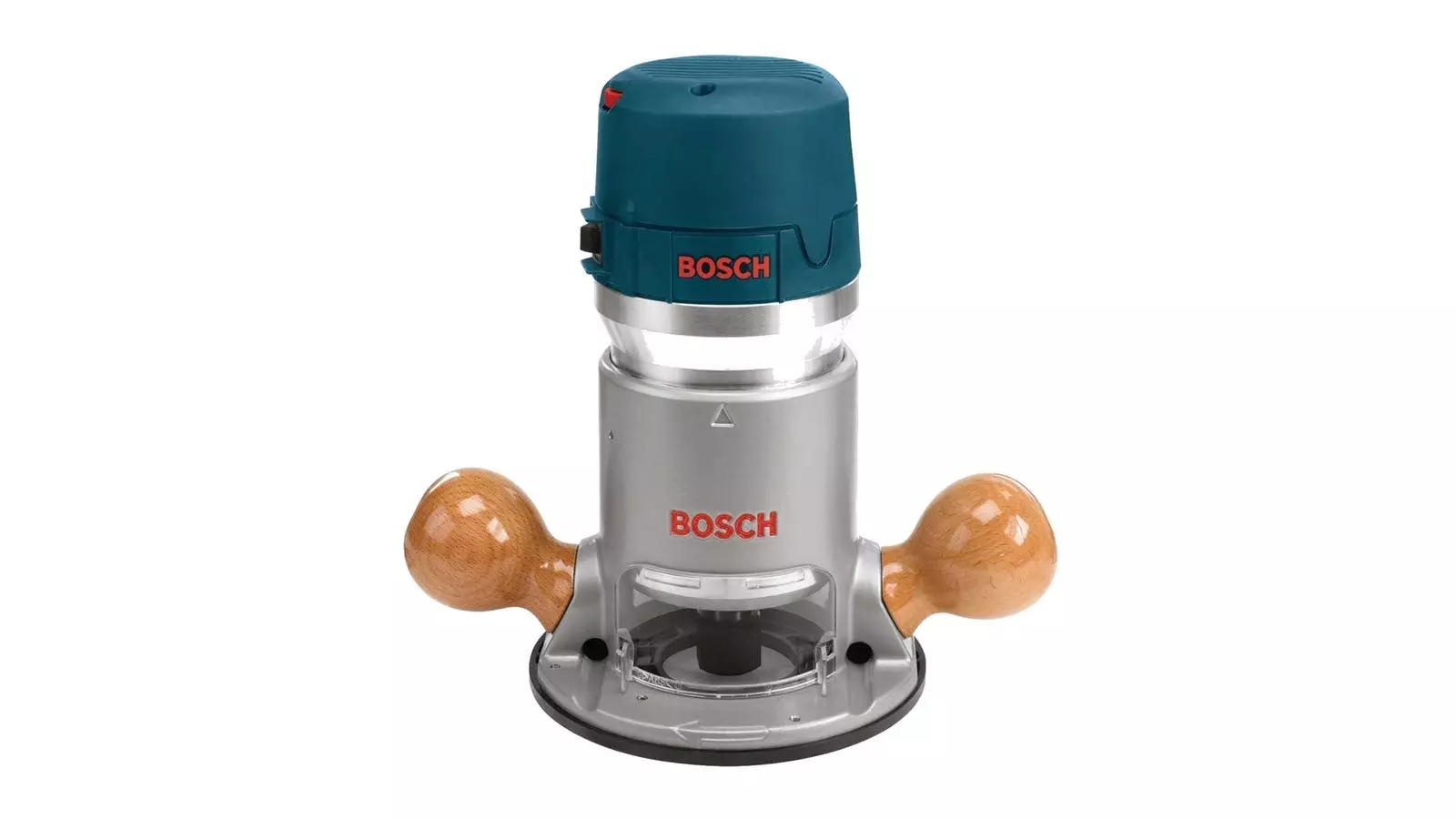 የ Bosch 1617EVS ራውተር ከእንጨት መያዣዎች ጋር።