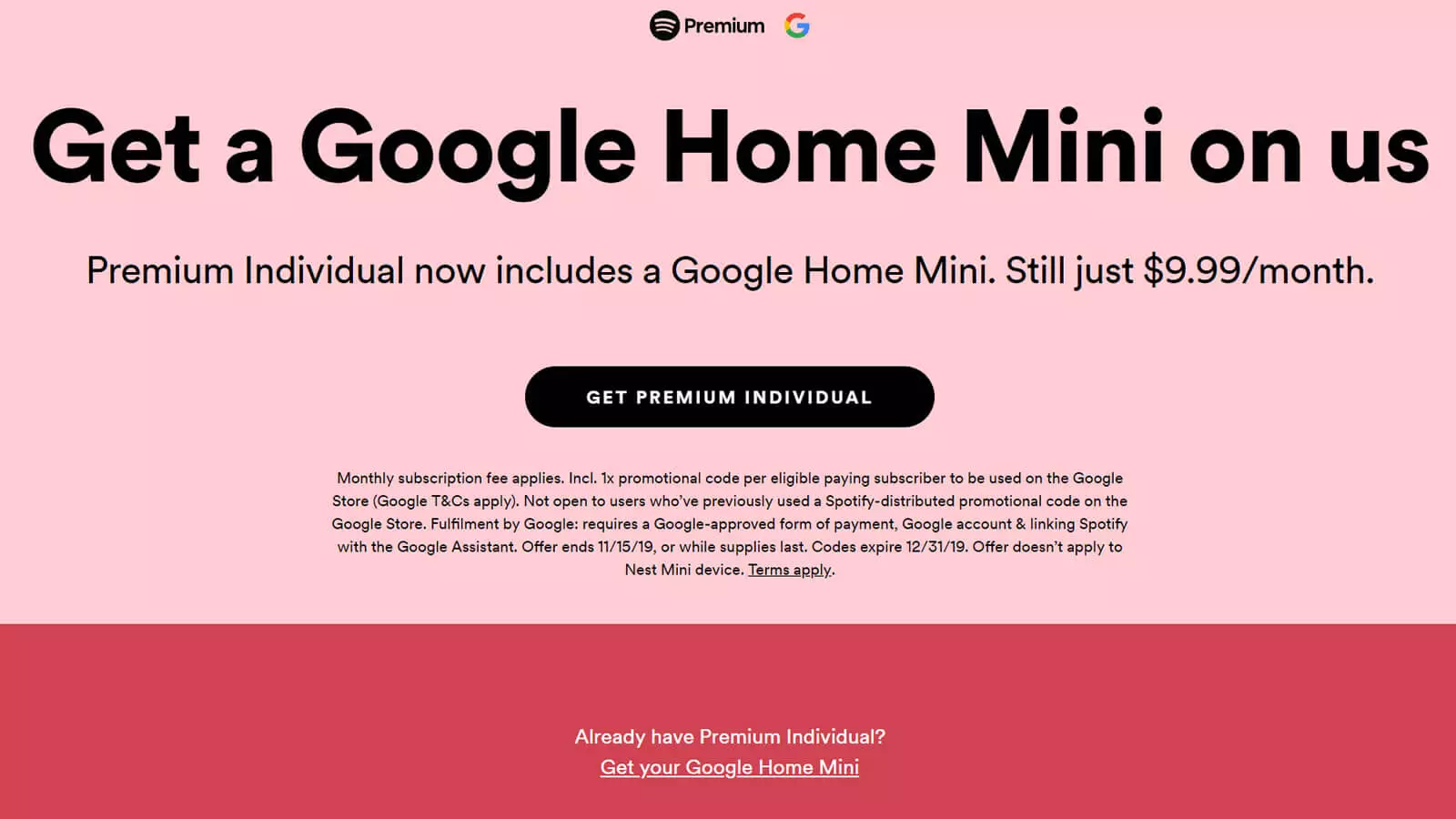 Spotify 구독자: 무료 Google Home Mini 받기