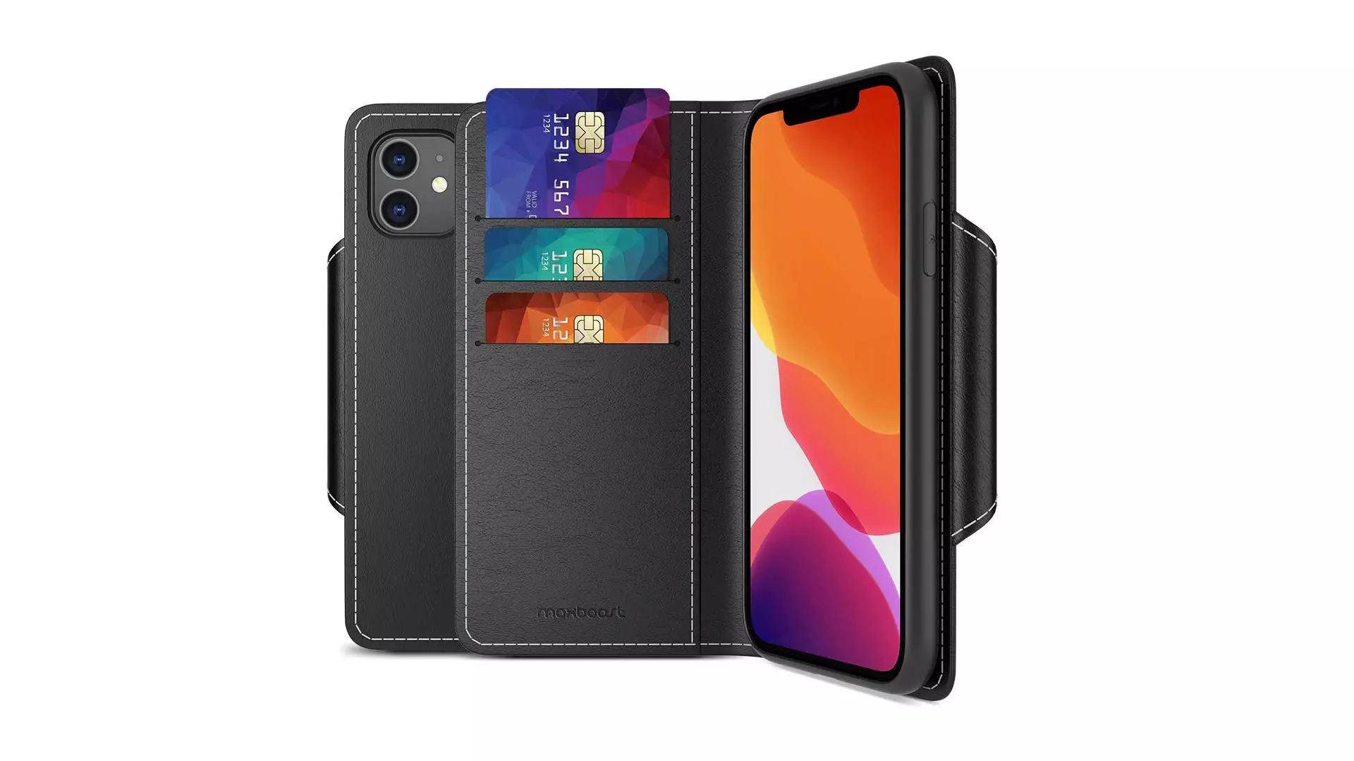 Kasus dompet MaxBoost ing iPhone 11