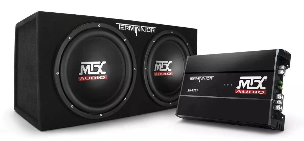 Subwoofer MTX Terminator e amplificador monoblock TNA251.
