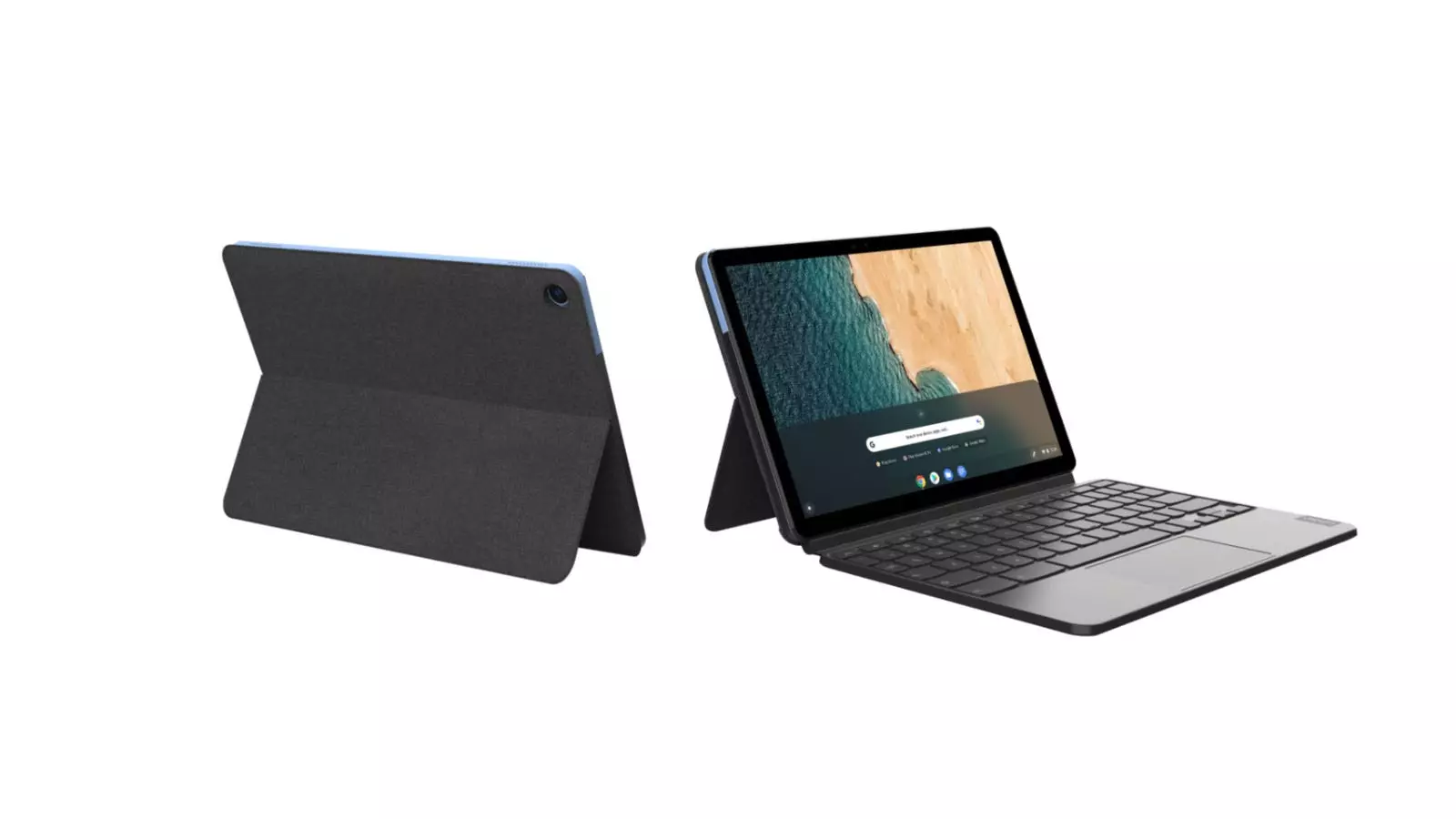 Lenovo IdeaPad Duet Chromebook vanaf de voor- en achterkant