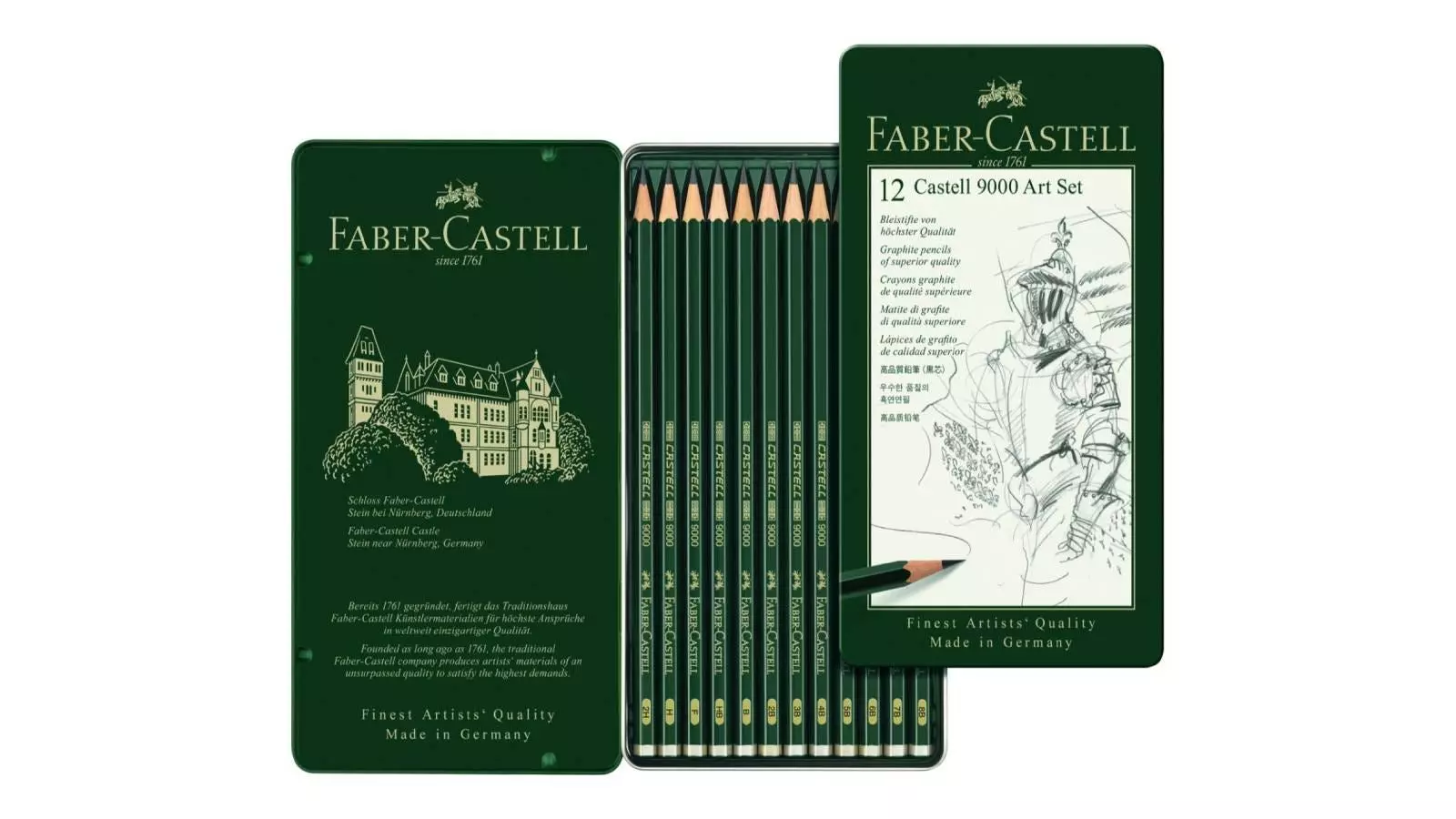 Setiau Pensil Braslun Graffit Faber-Castell 9000