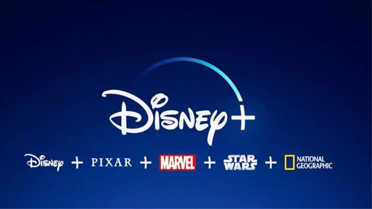 Disney Plus Streaming logotip usluge, zajedno s pixar, marvel, star wars i National Geographic