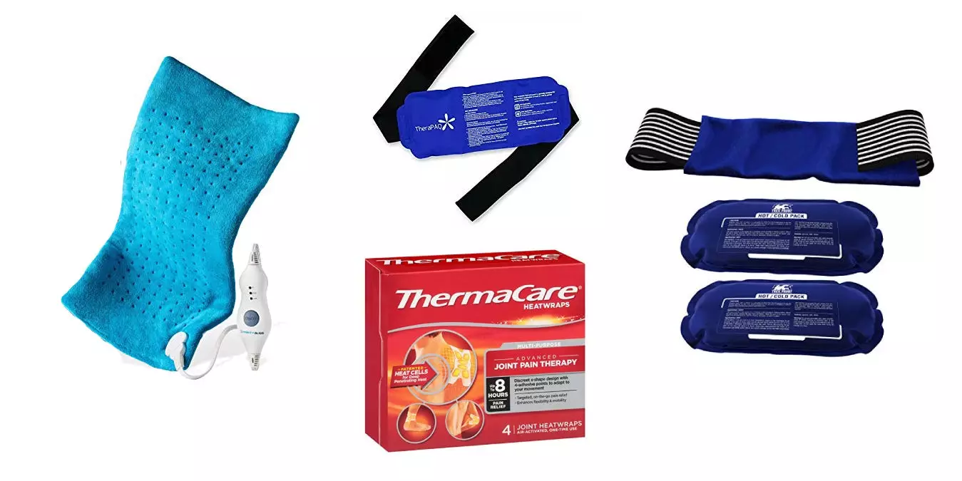 MightBliss තාපන පැක්, TheraPAQ IcePack, Thermacare Heatwraps, සහ Trekproof Hot Cold Pack.