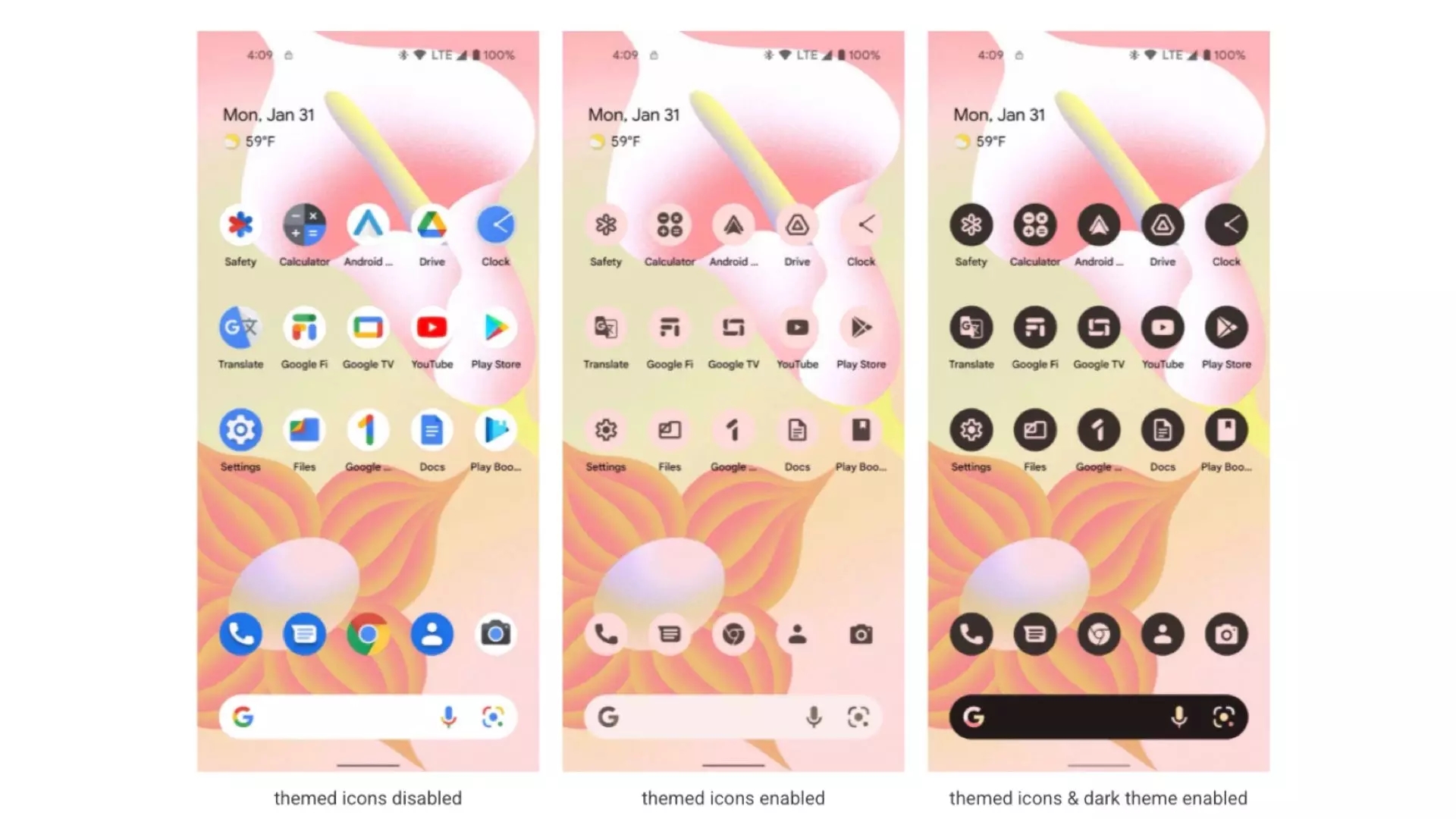 App-ikontemaer kommer til Android 13