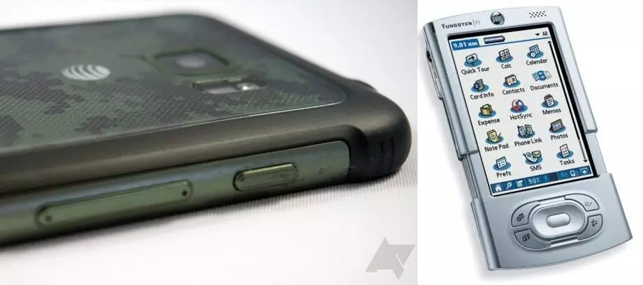 Andere ontmoetingen met overbodige maar handige knoppen: Galaxy S Active, Tungsten T3.