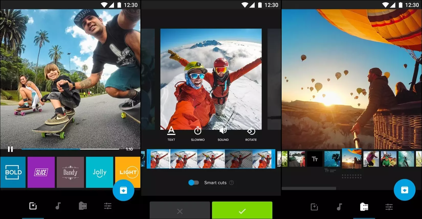 GoPro को Quik स्मार्टफोन सम्पादकले कुनै पनि विकल्पहरू भन्दा धेरै विकल्पहरू र राम्रो इन्टरफेस प्रदान गर्दछ।