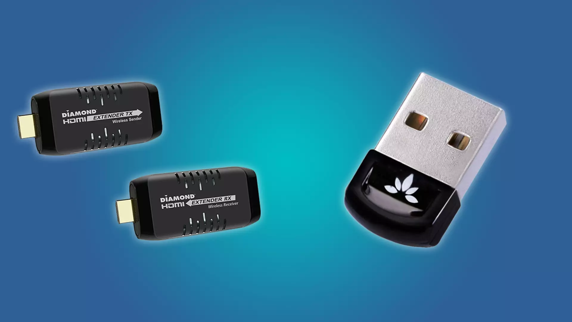 Inten Multimedia Wireless HDMI Dongle sareng Avantree USB Bluetooth Dongle