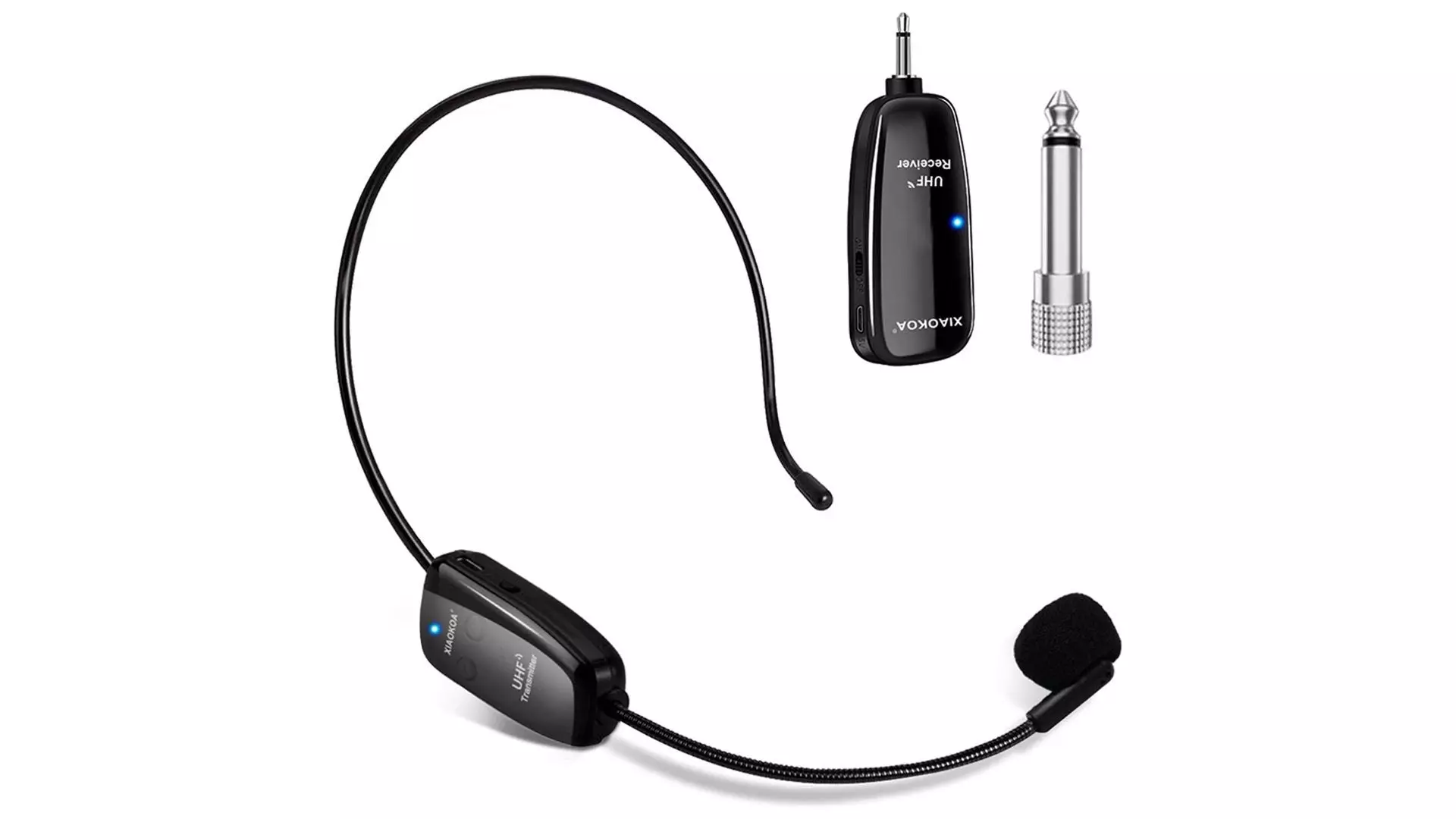 UHF Wireless Mic Headset thiab Handheld 2 hauv 1 nrog 160 ko taw ntau