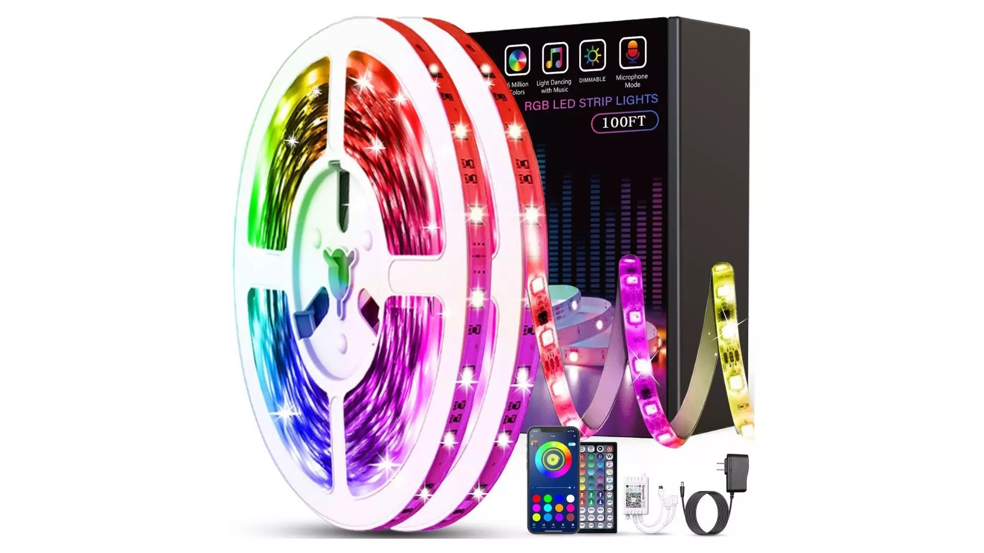 Tenmiro Music Sync väriä vaihtavat LED-nauhavalot