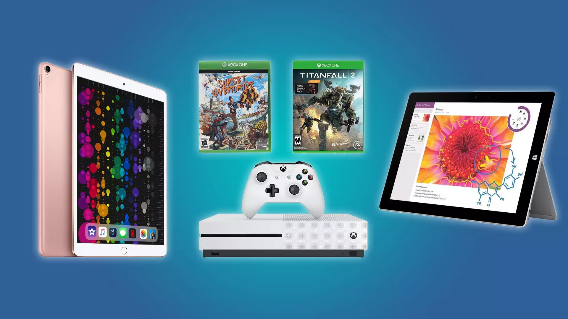 Аҳдҳои ҳаррӯза: $220 Xbox One S бо 2 бозӣ, $880 iPad Pro, $280 Surface 3 планшет ва ғайра